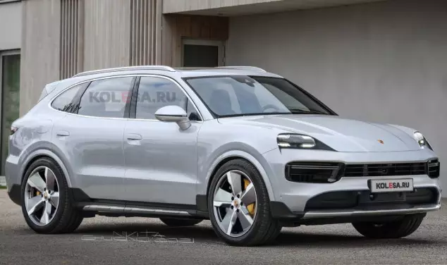 Interpretasi Kolesa.ru tentang seperti apa tampilan SUV Porsche baru ini