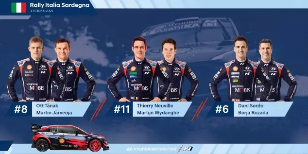 Dani Sordo thiab Borja Rozada, xaiv los ntawm Hyundai rau Sardinia