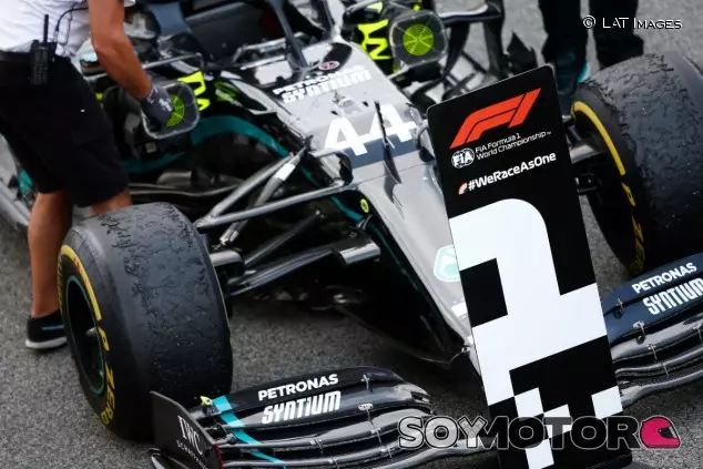 Lewis Hamilton's W11 hauv Spain