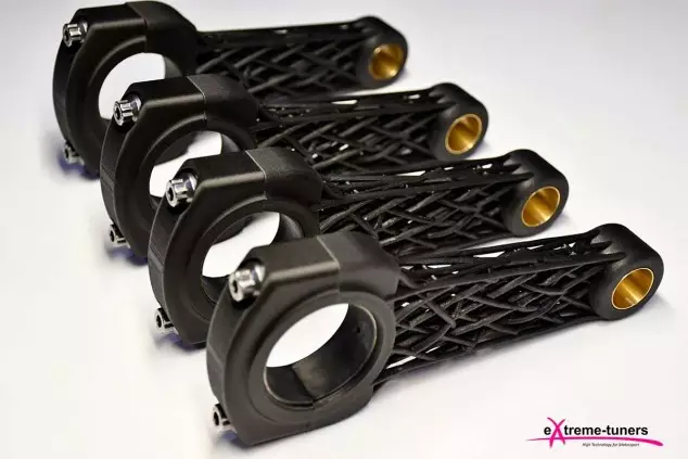 Carbon cranks gemaakt in 3D