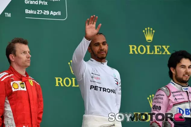 UKimi Räikkönen, Lewis Hamilton kunye noSergio Pérez kwiqonga laseBaku