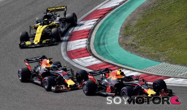 Verstappen, Ricciardo និង Hülkenberg នៅ 2018 Chinese GP