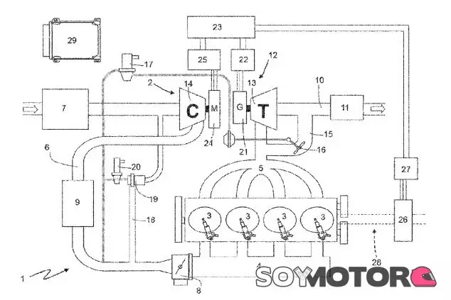 Ferrari si nechalo patentovat čtyřválcový motor s elektrickým kompresorem