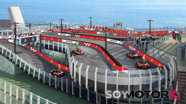 Pista de kart da Ferrari em um navio de cruzeiro -Soymotor