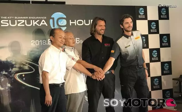 Pirelli, os directores de Suzuka e Stéphane Rattel, na presentación do evento - SoyMotor