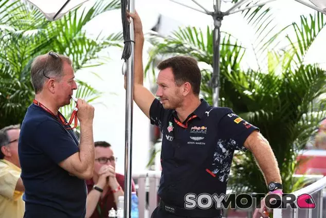 Martin Brundle en Christian Horner yn Austin