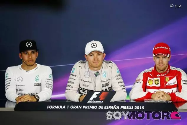 Rosberg, Hamilton da Vettel a taron manema labarai na FIA a Barcelona - LaF1.es