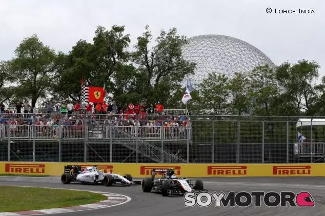 De Pérez an de Massa reiden zesummen während dem kanadesche GP - LaF1