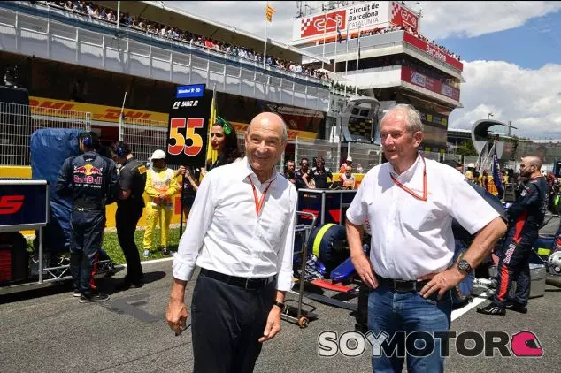 Peter Sauber thiab Helmut Marko hauv Barcelona