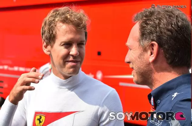 Sebastian Vettel และ Christian Horner ที่Monza