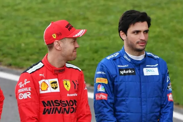 Sebastian Vettel en Carlos Sainz yn it foarseizoen