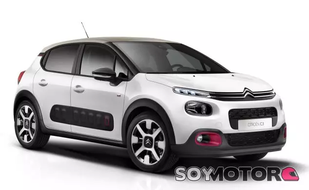 Citroën C3 ELLE a sèvi ak koulè woz la kòm yon kontras - SoyMotor