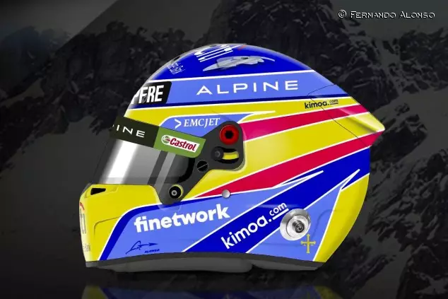 Alonso na kthen në epokën e tij të parë të Renault me helmetën e tij të vitit 2021