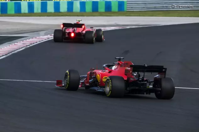 Sebastian Vettel at Charles Leclerc sa Hungarian GP F1 2019 - SoyMotor