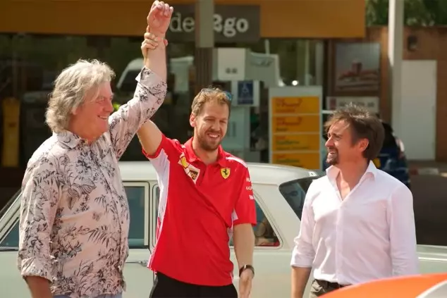 James May, Sebastian Vettel en Richard Hammond