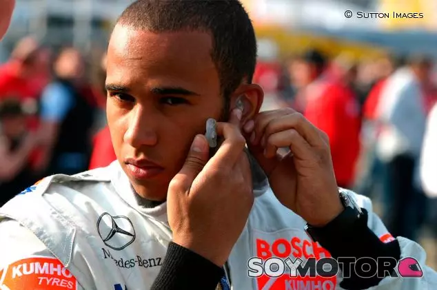 Hamilton op Hockenheim tijdens het Formule 3-kampioenschap in 2004