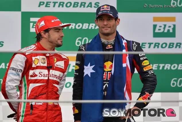 Fernando Alonso a Mark Webber v Brazílii