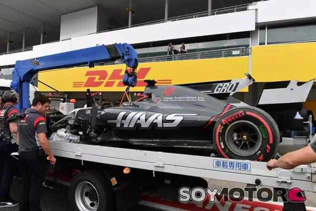 Dem Romain Grosjean säi VF-17 bei Suzuka