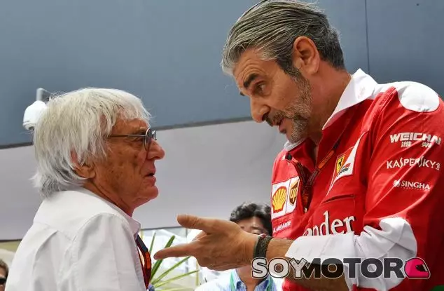 Bernie Ecclestone e Maurizio Arrivabene en Interlagos