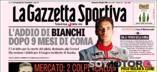 Kiel la gazetaro ricevis la novaĵon pri la morto de Bianchi?