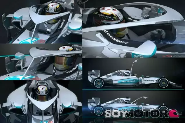 Inilah konsep yang telah dipersembahkan oleh Mercedes kepada FIA dan Kumpulan Kerja Teknikal - LaF1