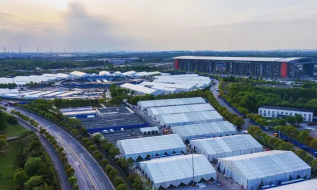 O circuíto de Shanghai F1, hospital temporal para o brote de covid-19