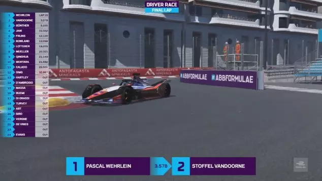 Паскаль Верляйн на виртуальной ePrix в Монако