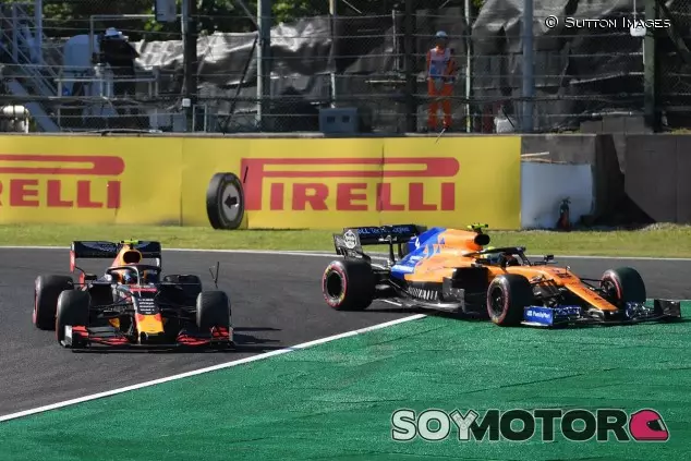 Alexander Albon og Lando Norris á japanska GP F1 2019