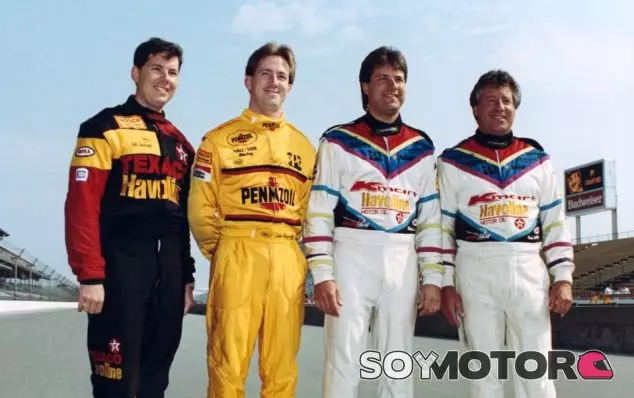 Els quatre membres de la família Andretti el 1991