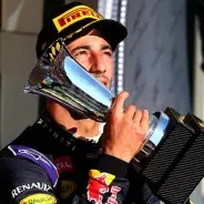 Daniel Ricciardo celebra a súa terceira posición en Hungría - LaF1
