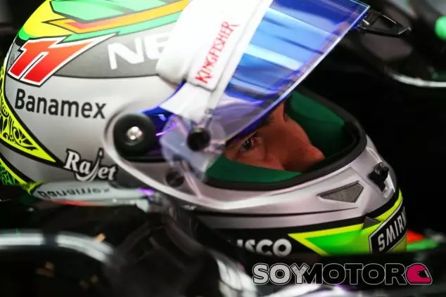 Sergio Pérez, í Force India í undankeppni fyrir kínverska GP - LaF1