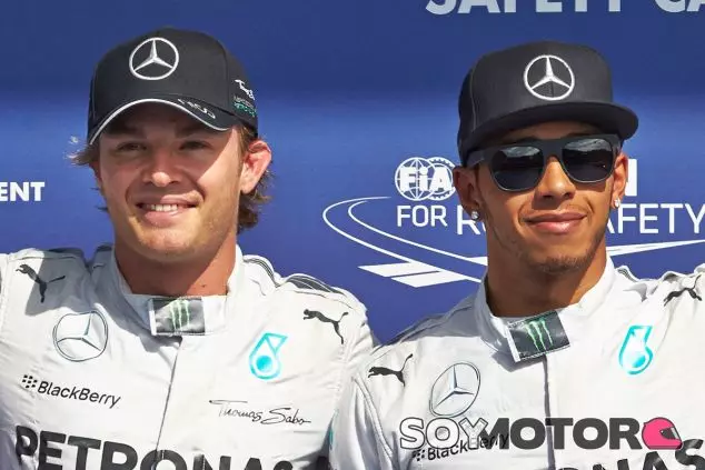 Nico Rosberg และ Lewis Hamilton หลังจากเบลเยียมรอบคัดเลือก - LaF1