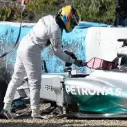 Lewis Hamilton, den mest aktive den første morgenen av testing i Jerez