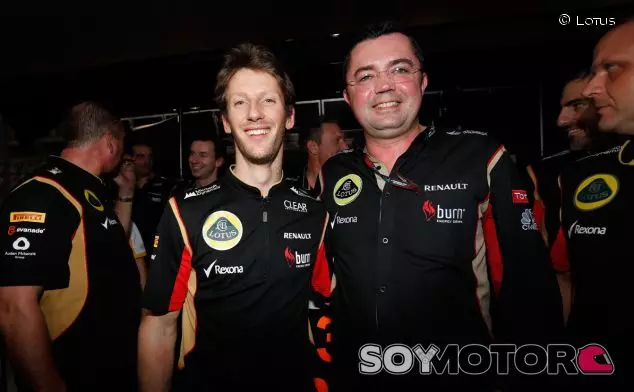 Romain Grosjean yishimiye hamwe na Eric Boullier umwanya wa gatatu mubuhinde - LaF1