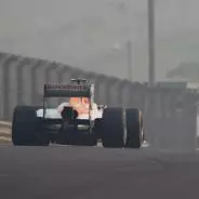 Force India VJM05 ing Buddh International Circuit backstretch