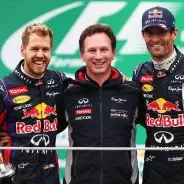 Sebastian Vettel na Mark Webber kwenye podium huko Brazil - LaF1