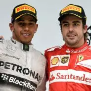 Podium í Shanghai með Rosberg, Hamilton og Alonso - LaF1